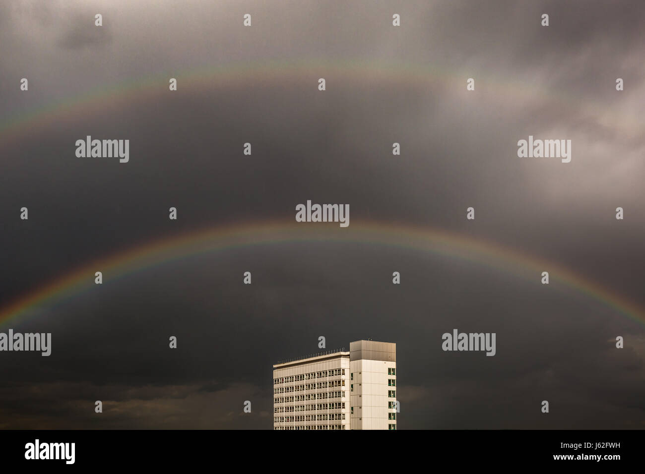 London, UK. 19th May, 2017. UK Weather: Massive colourful double ...