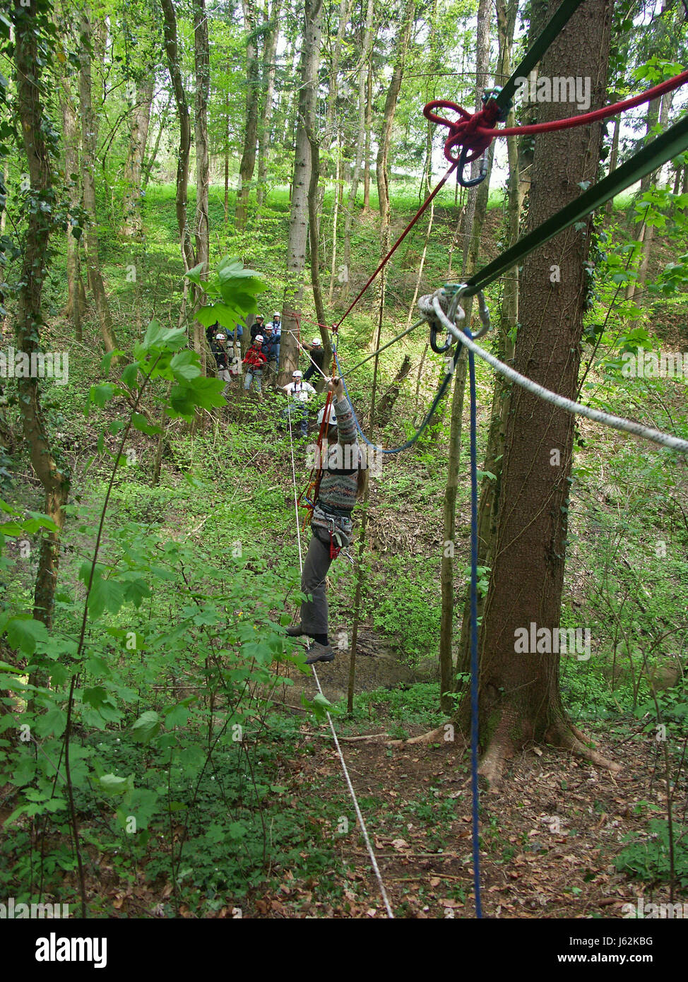 commission of a mobile rope bridge Stock Photo - Alamy