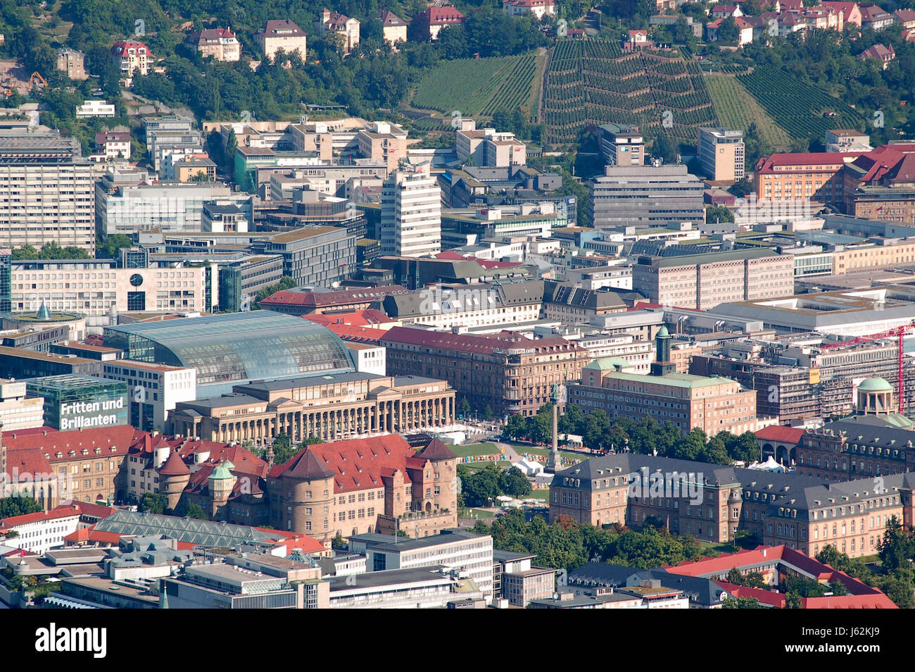 stuttgart city with vineyard and castle Stock Photo - Alamy