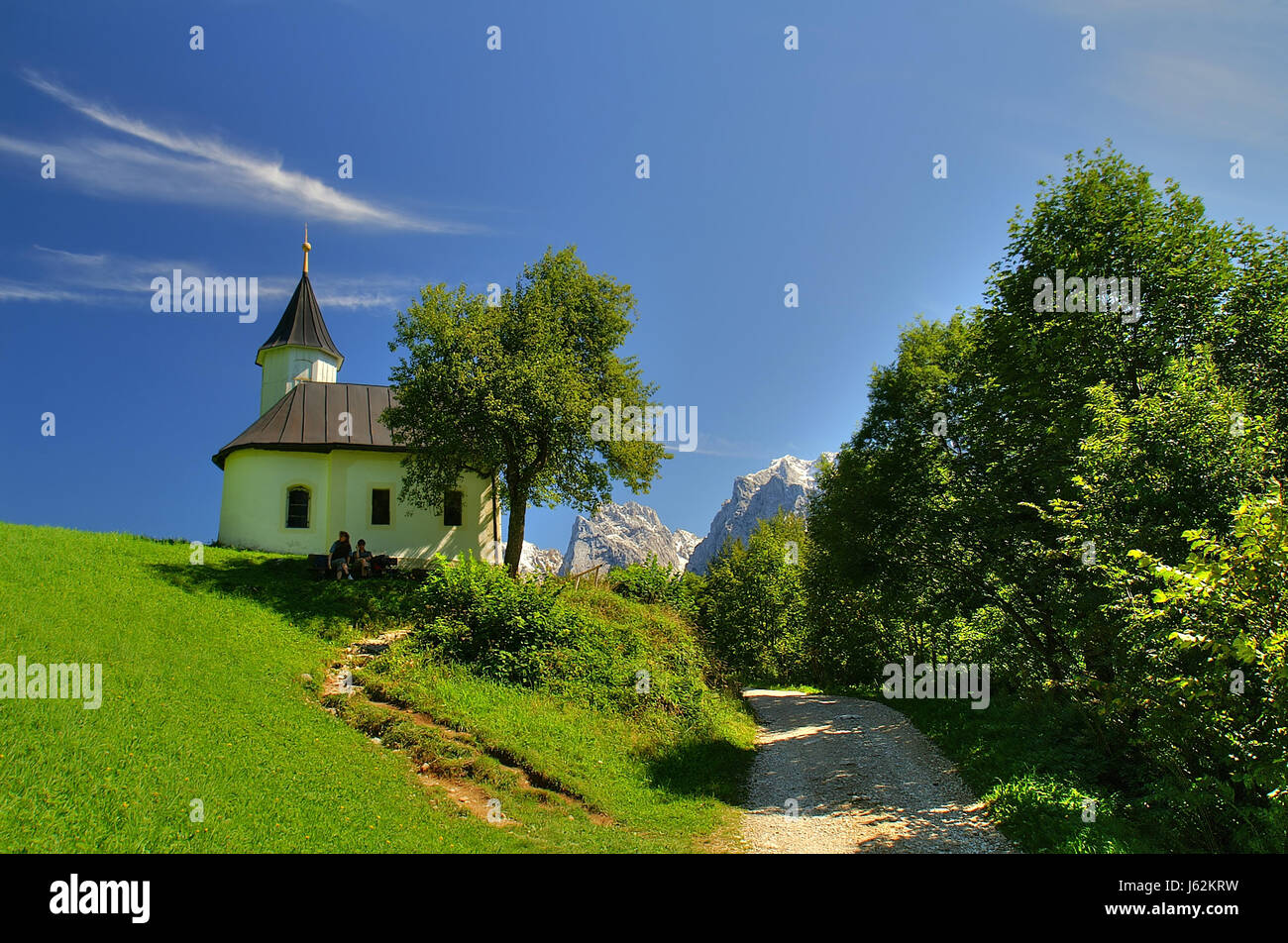alps austrians chapel summer summerly tyrol scenery countryside nature ...