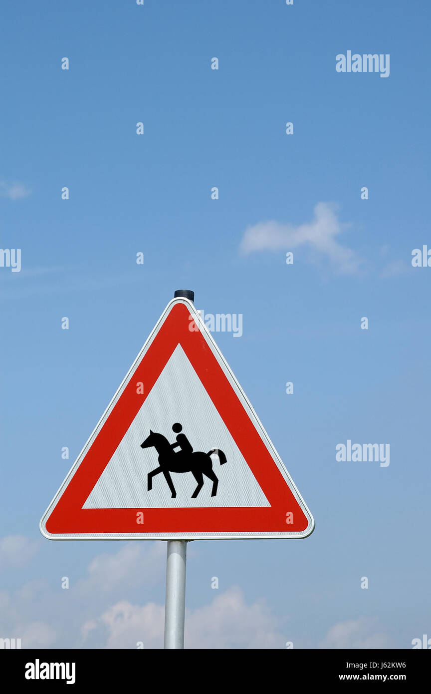 sign signal horse horses traffic sign attention rider equestrian ...