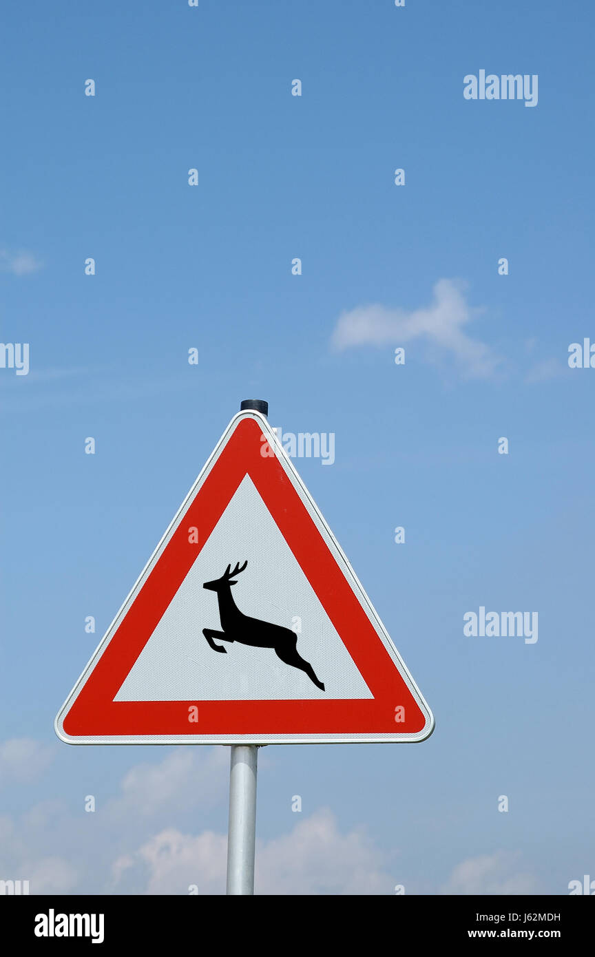 sign signal animals caution attention deer game pass sign signal danger ...