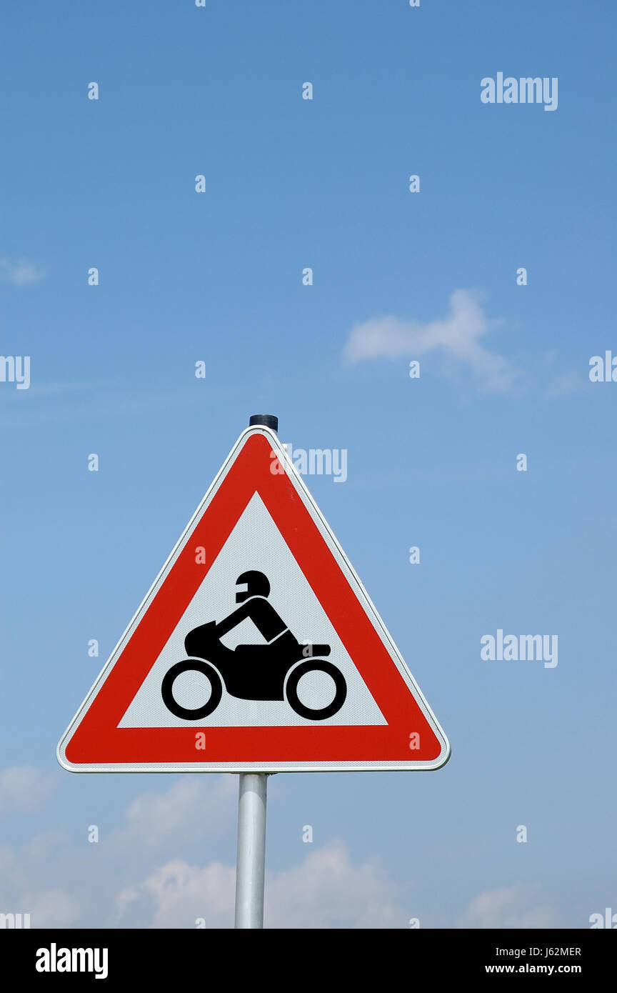sign signal caution motorcyclist attention motorcycle motorbike sign ...