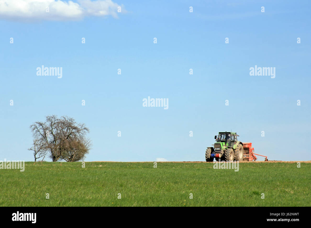 tree engine drive motor vehicle tractor scenery countryside nature blue ...