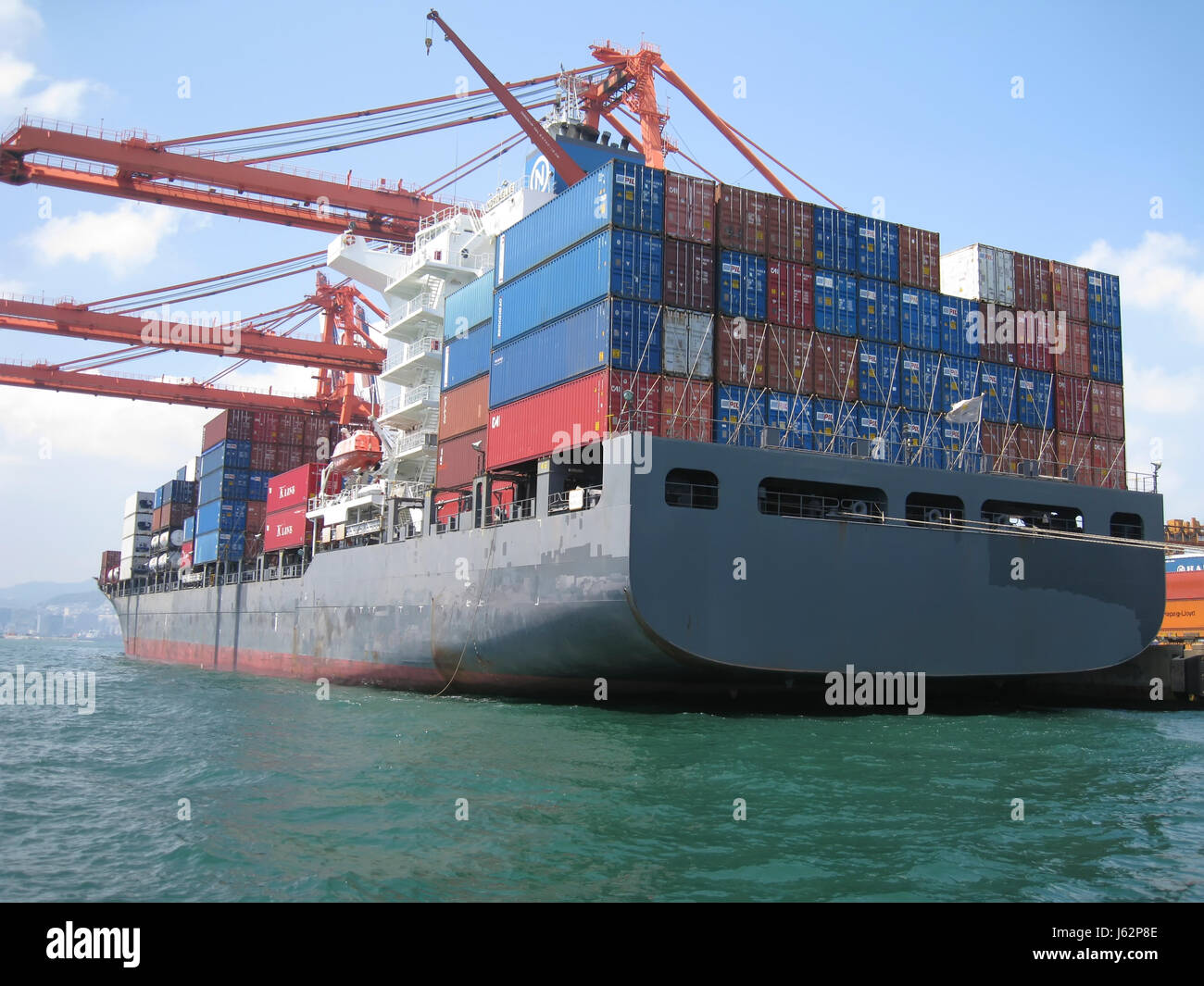 asia container ship harbor harbours korea cargo ship container ...