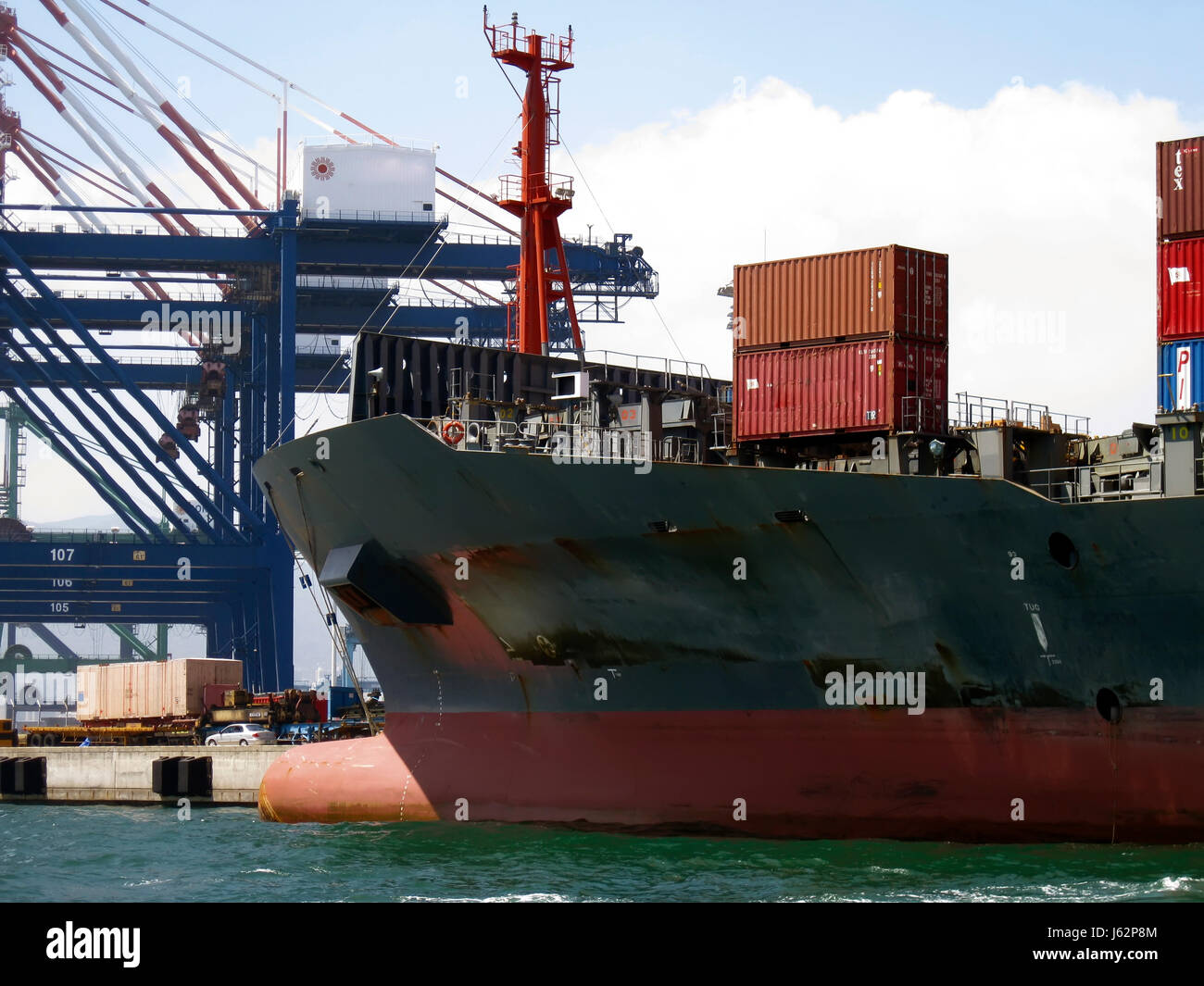 asia container ship harbor harbours korea cargo ship container ...