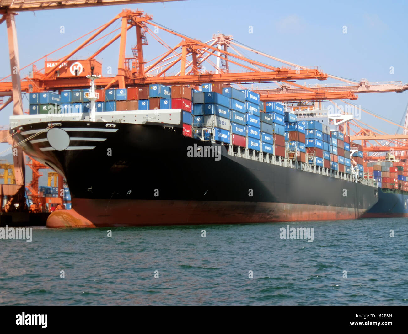 asia container ship harbor harbours korea cargo ship container ...