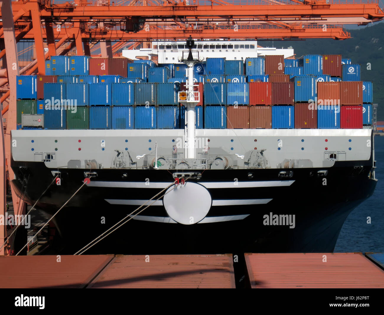 asia container ship harbor harbours korea cargo ship container ...