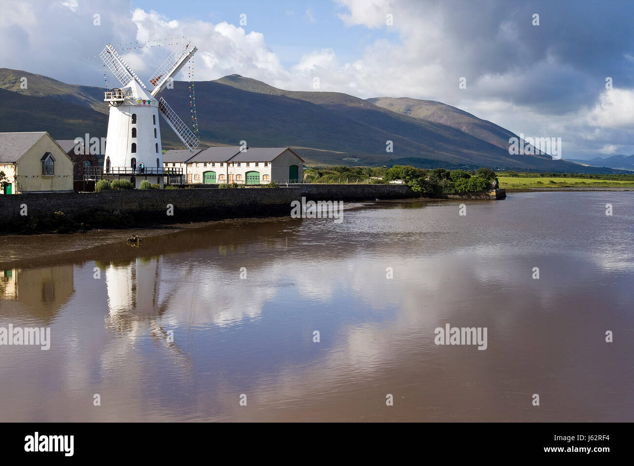 windmill ireland pale bright pure white snow white house building ...