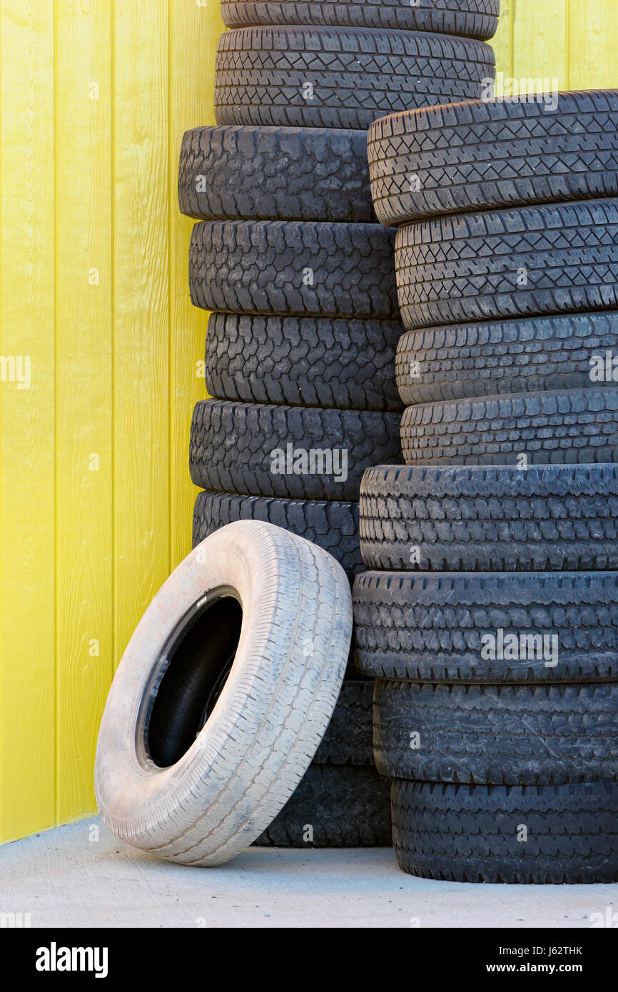industry traffic transportation stack tires old rubber some several a ...
