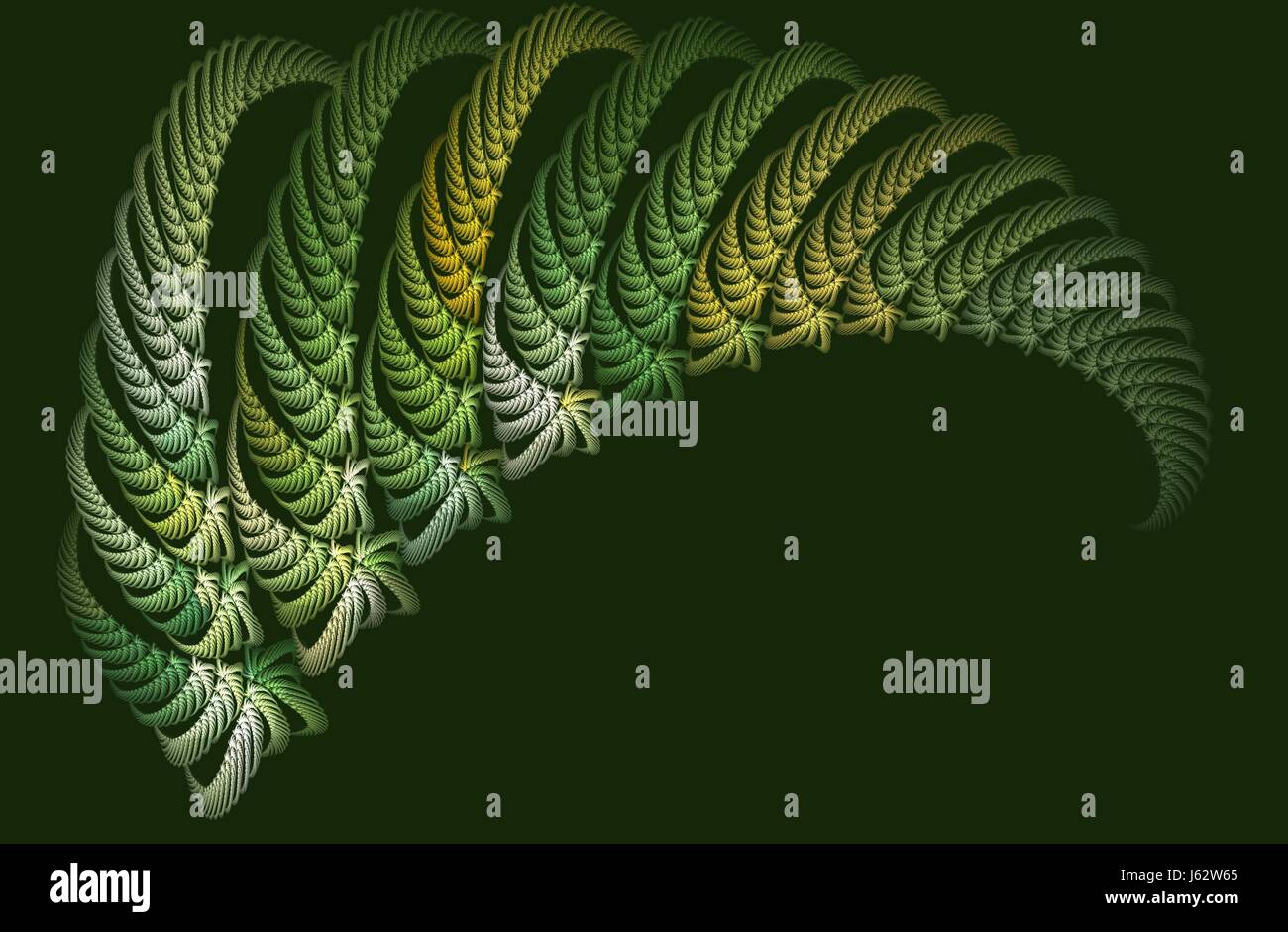 leaf fern fractal nature natural green leaf fern fractal render ...