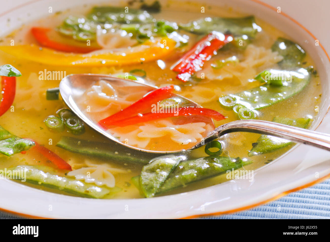 noodles vegetable pottage soup green coloured colourful gorgeous ...