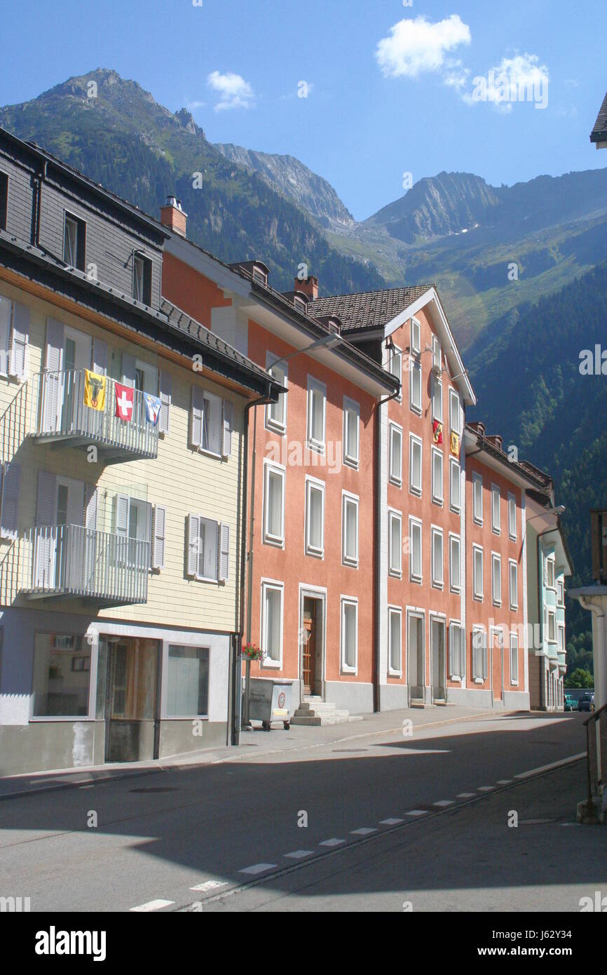 switzerland community village market town house building houses ...