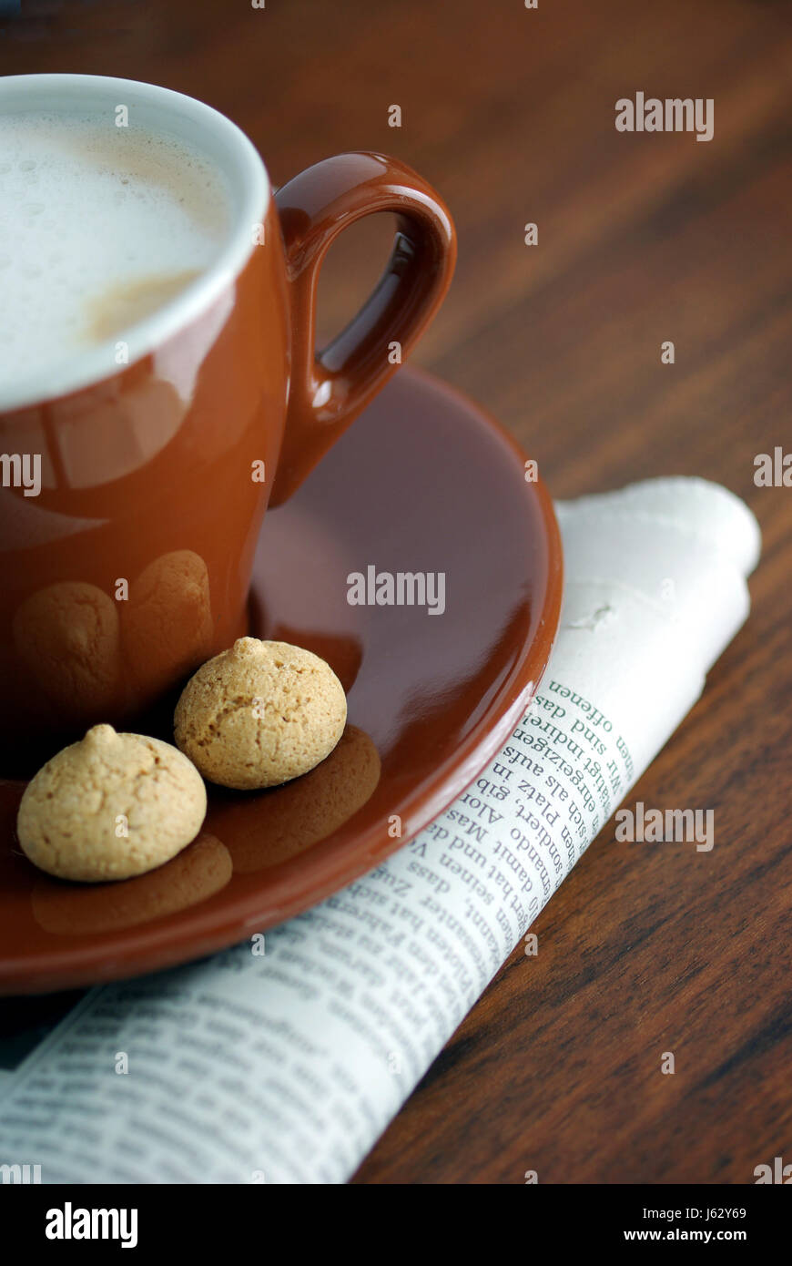 newspaper journal desk coffee cup milk foam daily paper coffee with ...