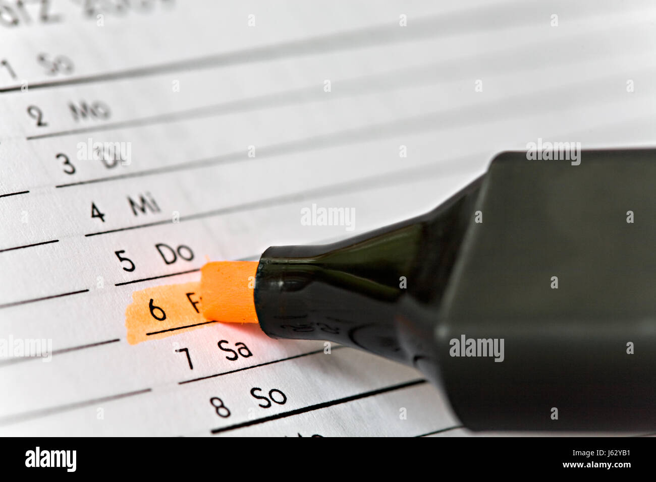 make a special note in the calendar Stock Photo - Alamy