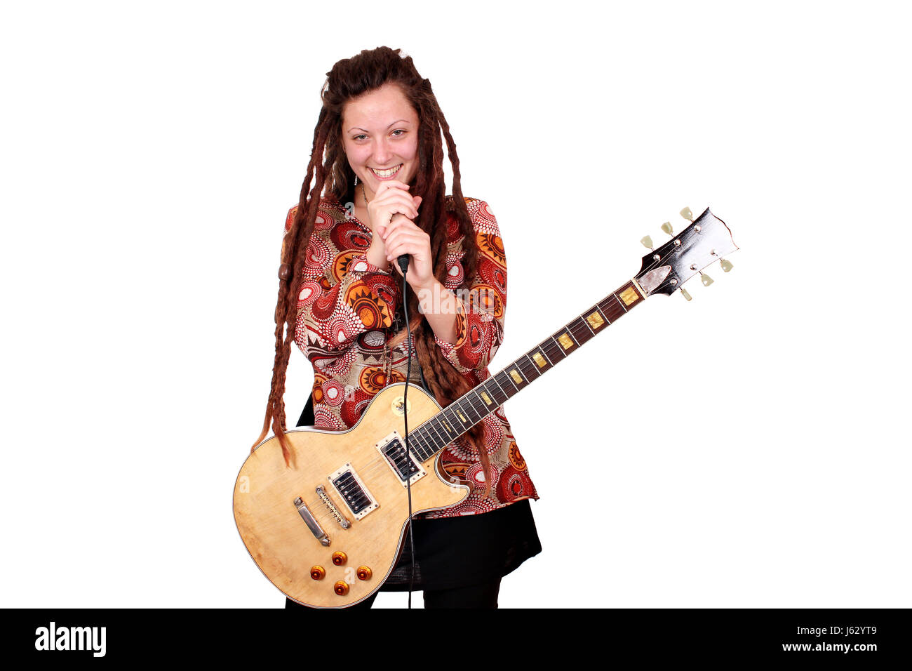 girl with dreadlocks hair rock and roll singer Stock Photo - Alamy