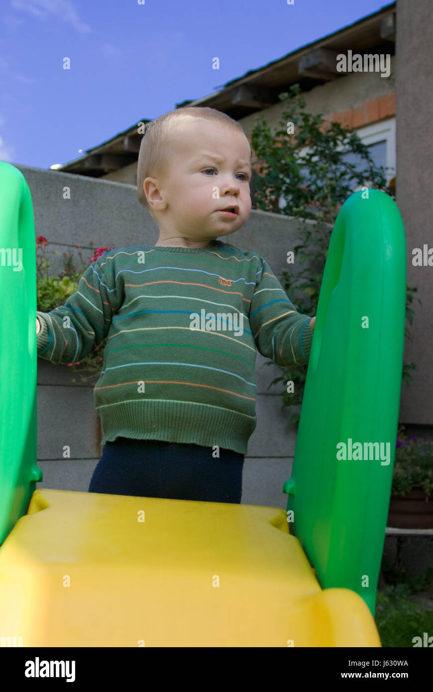 blue eyes childhood slide boy lad male youngster child humans human ...