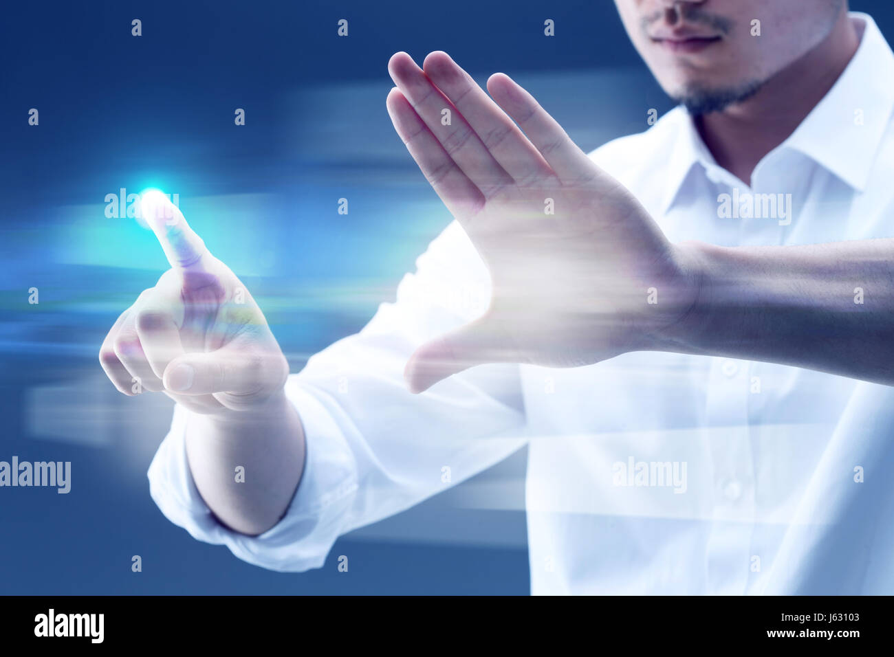 Digital composite finger touching hi-res stock photography and images ...