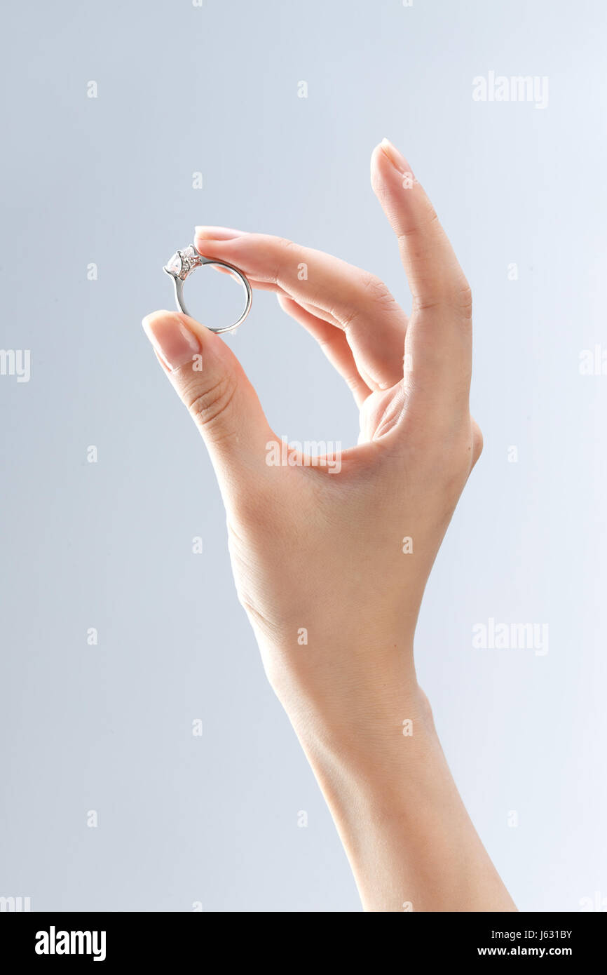The hand holding the ring Stock Photo - Alamy