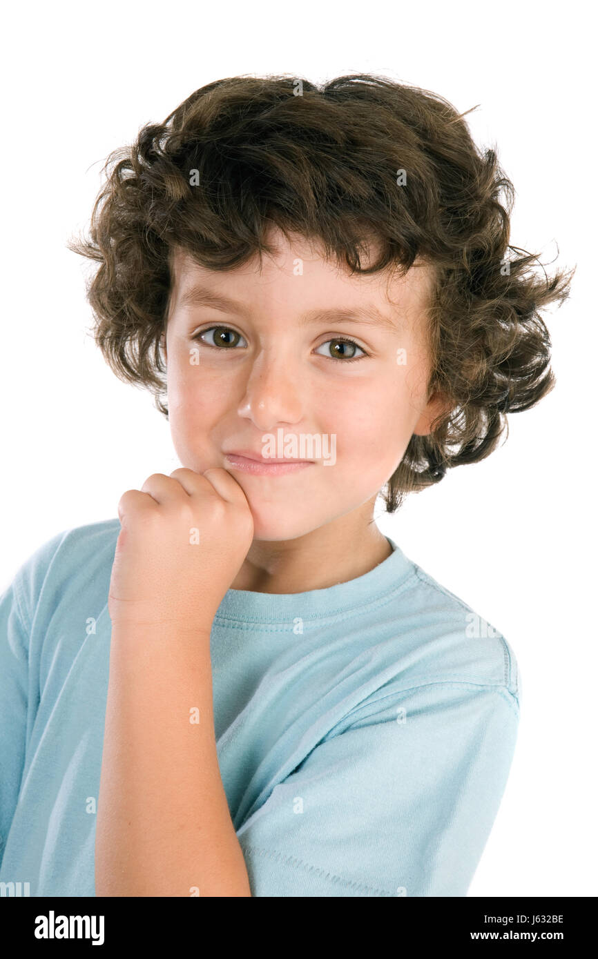 portrait handsome boy lad male youngster gesture blue humans human ...