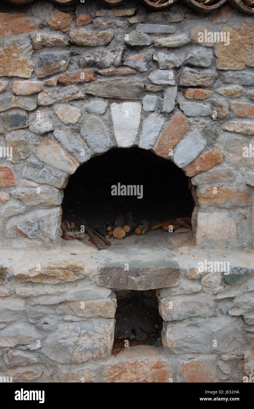 stone traditional brick fireplace stove bake oven rustical rustic ovens ...