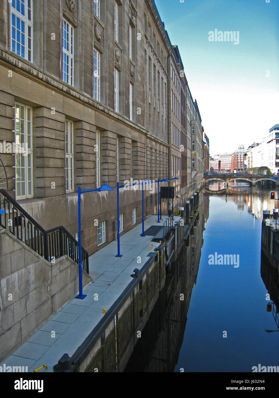 blue channel mirroring hamburg germany german federal republic ...