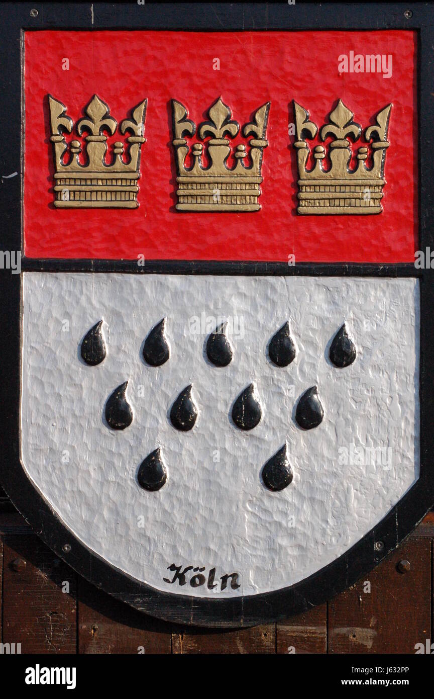 cologne Hanseatic city three kings emblem holy sacred tears wood ...