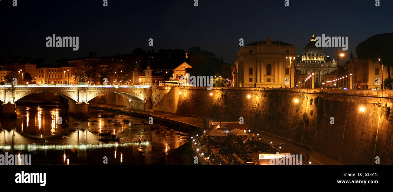 city town night nighttime evening Rome roma sight view outlook ...