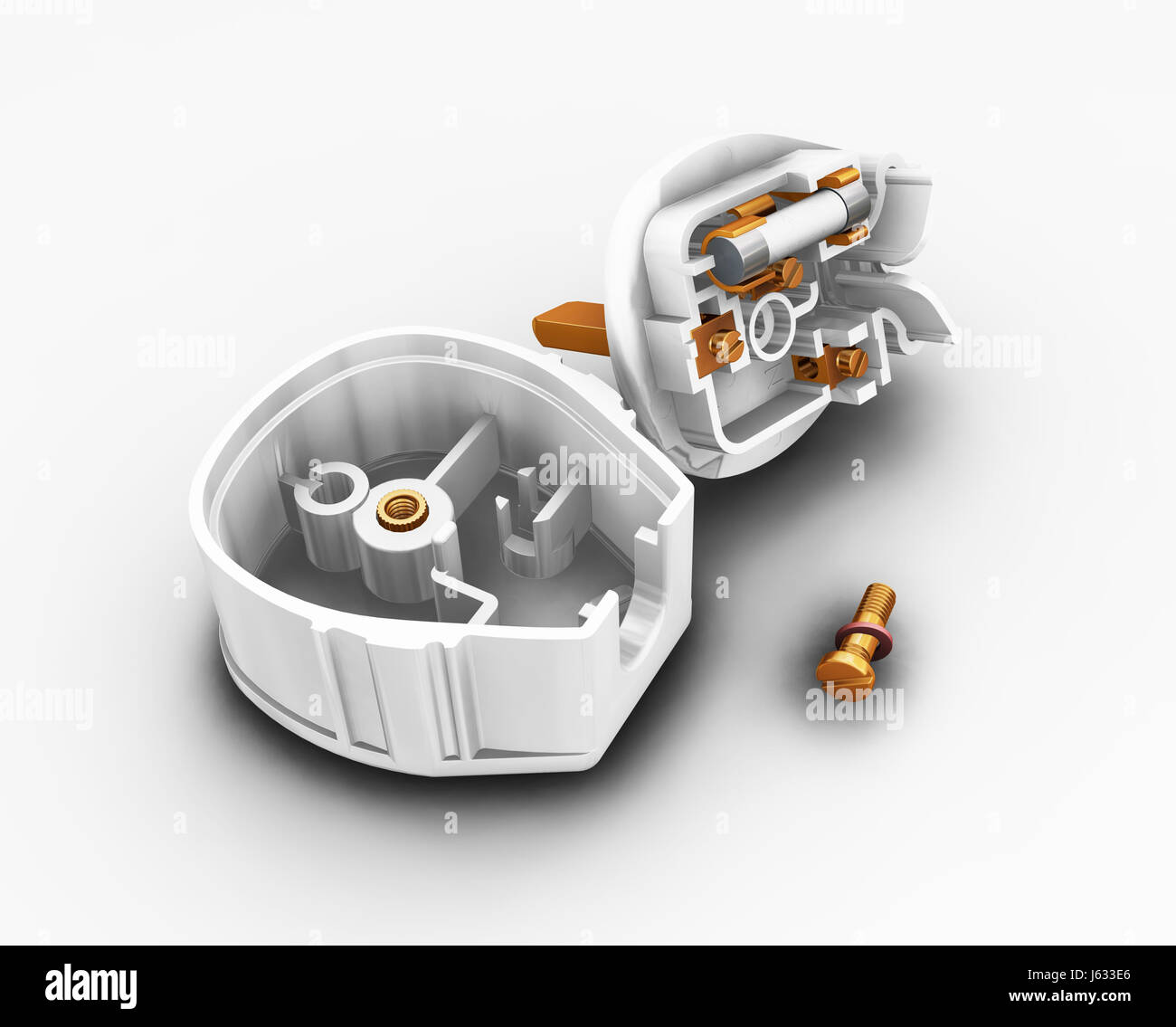 electric outlet socket parts render plug object isolated energy power ...