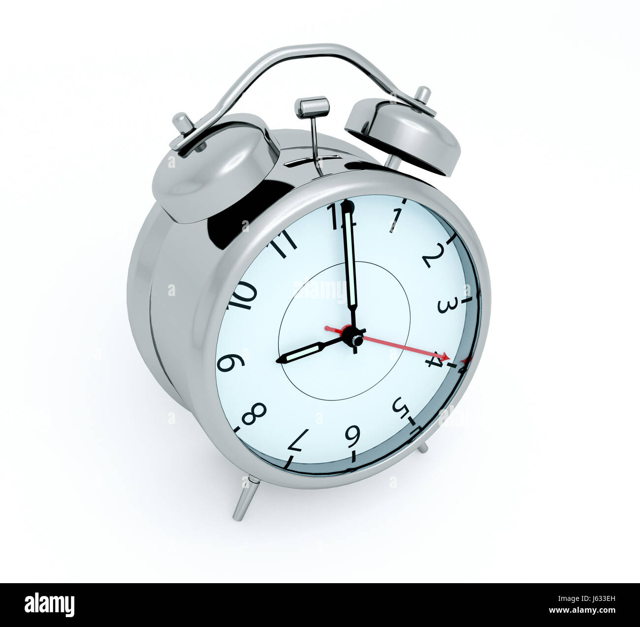 clock date time time indication bell metallic ring render alarm object ...