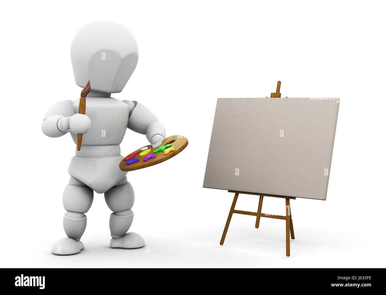 brush paint render artist painter paintbrush brushing color man palette ...