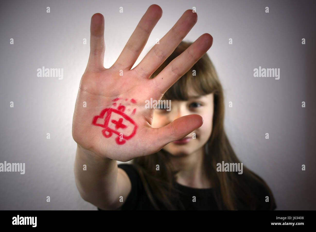 hand hospital blue light first assistance help support aid child ...