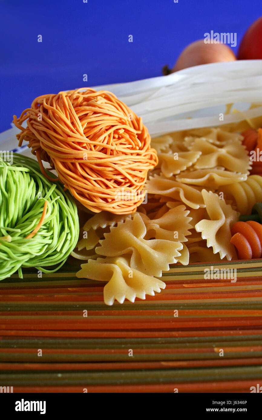 coloured colourful gorgeous multifarious richly coloured dough noodles ...