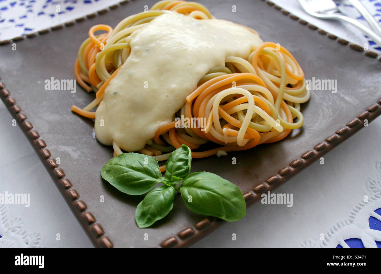 coloured colourful gorgeous multifarious richly coloured dough noodles ...