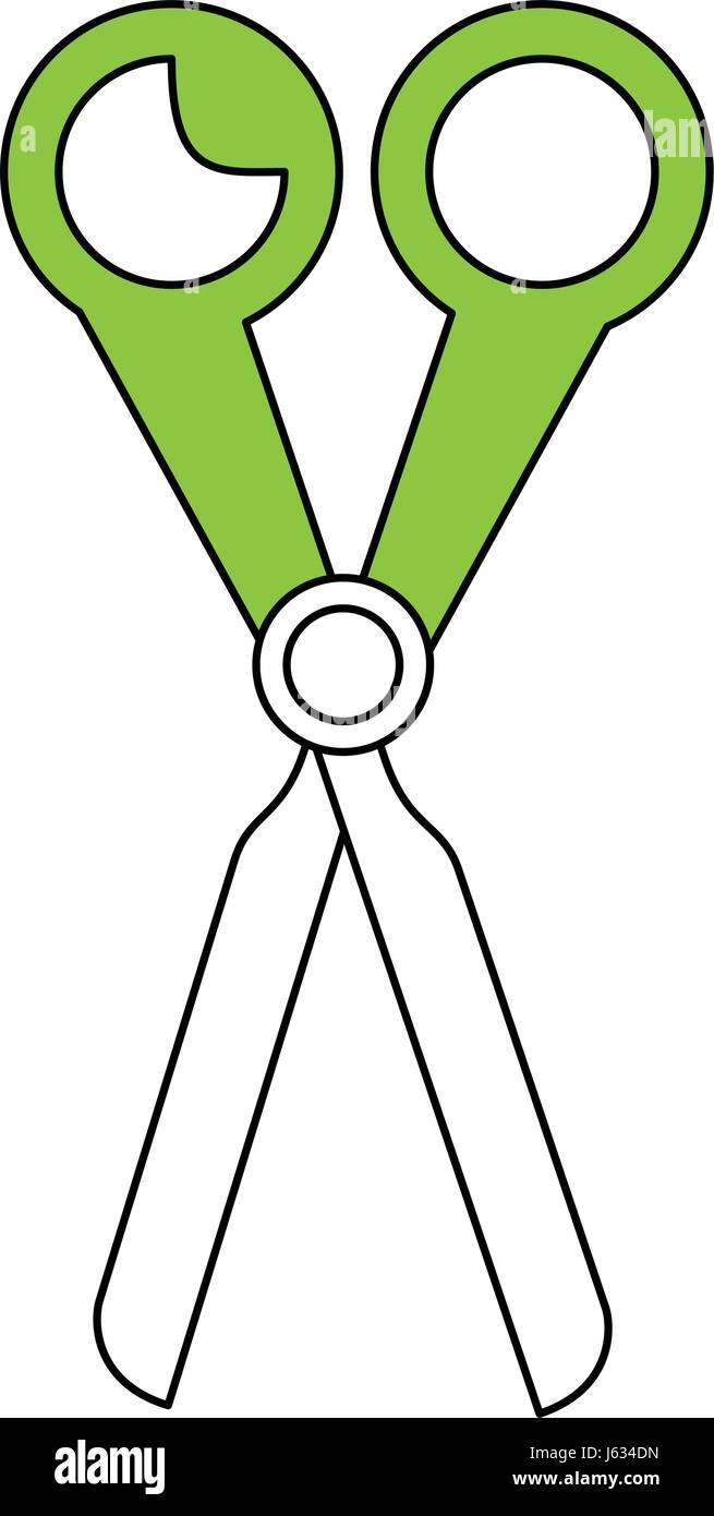 color silhouette image cartoon scissors tool for cut Stock Vector Image ...