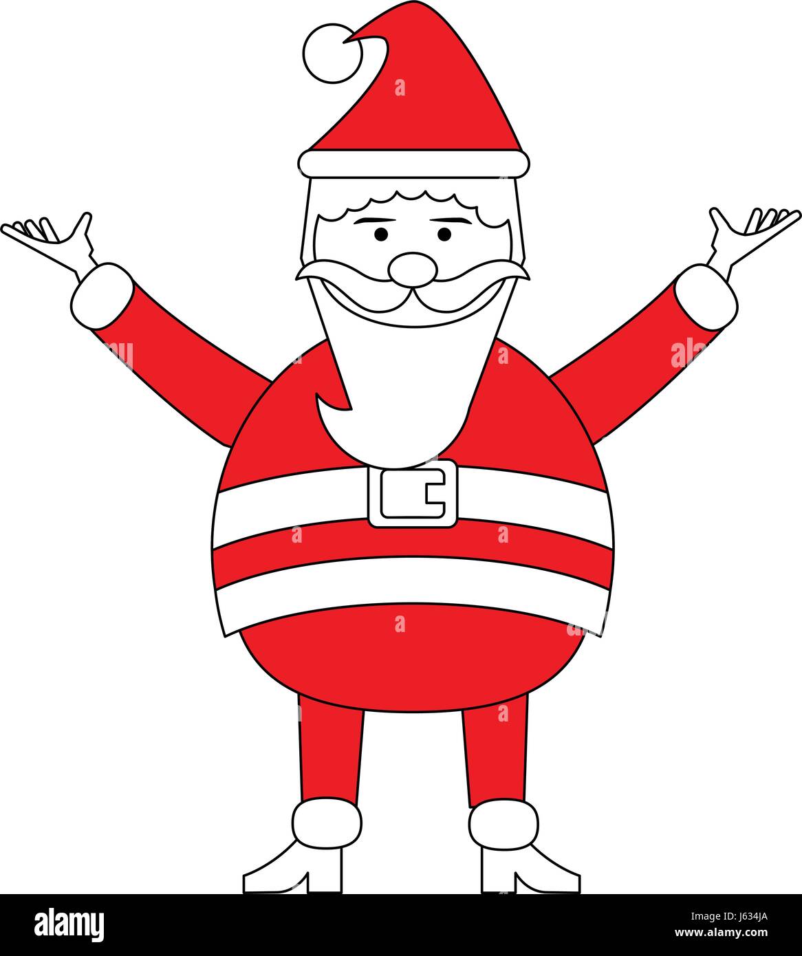 color silhouette image cartoon full body fat santa claus modern with ...