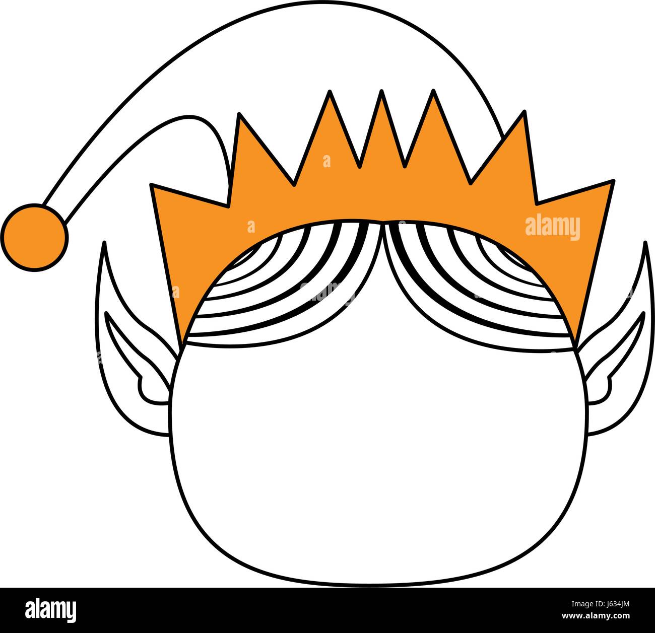 color silhouette image cartoon front view faceless christmas elf with ...