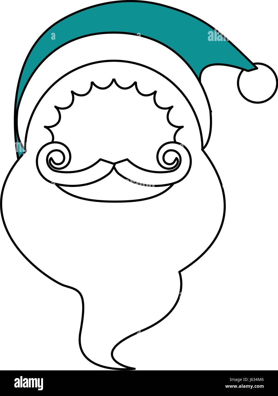 color silhouette image cartoon front view faceless santa claus Stock ...