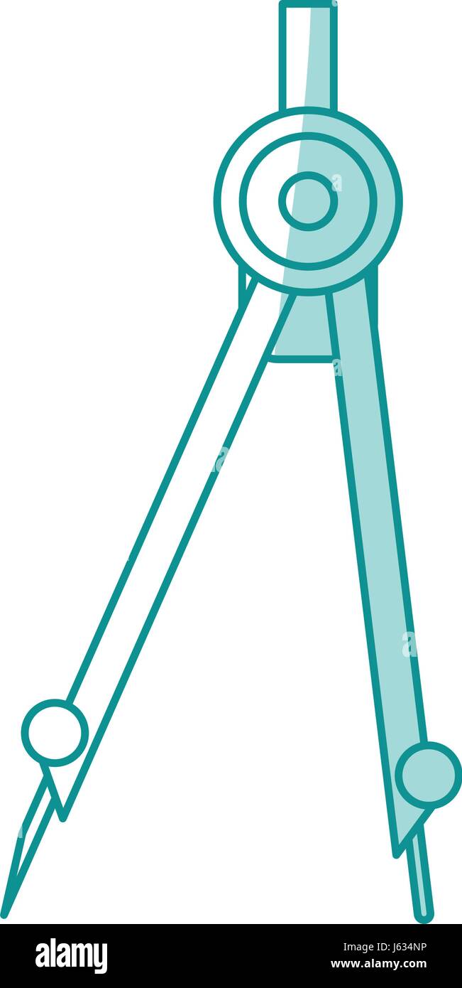 blue shading silhouette cartoon geometry compass icon Stock Vector ...