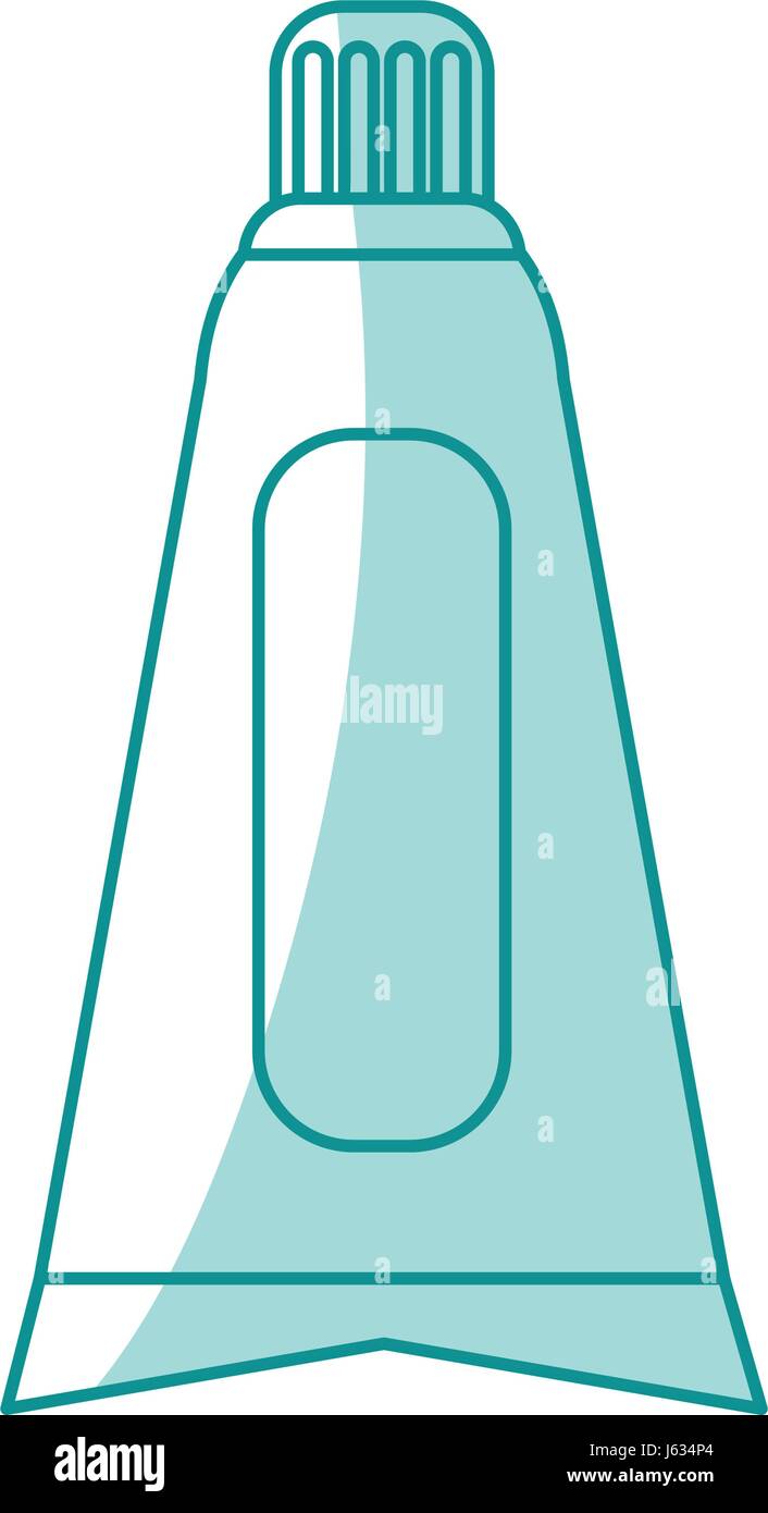 blue shading silhouette cartoon toothpaste for dental care Stock Vector ...