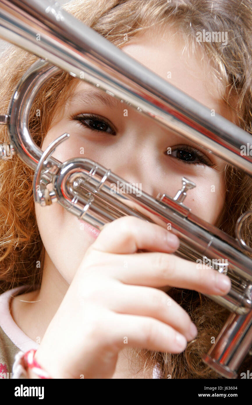 trumpet and girl Stock Photo - Alamy