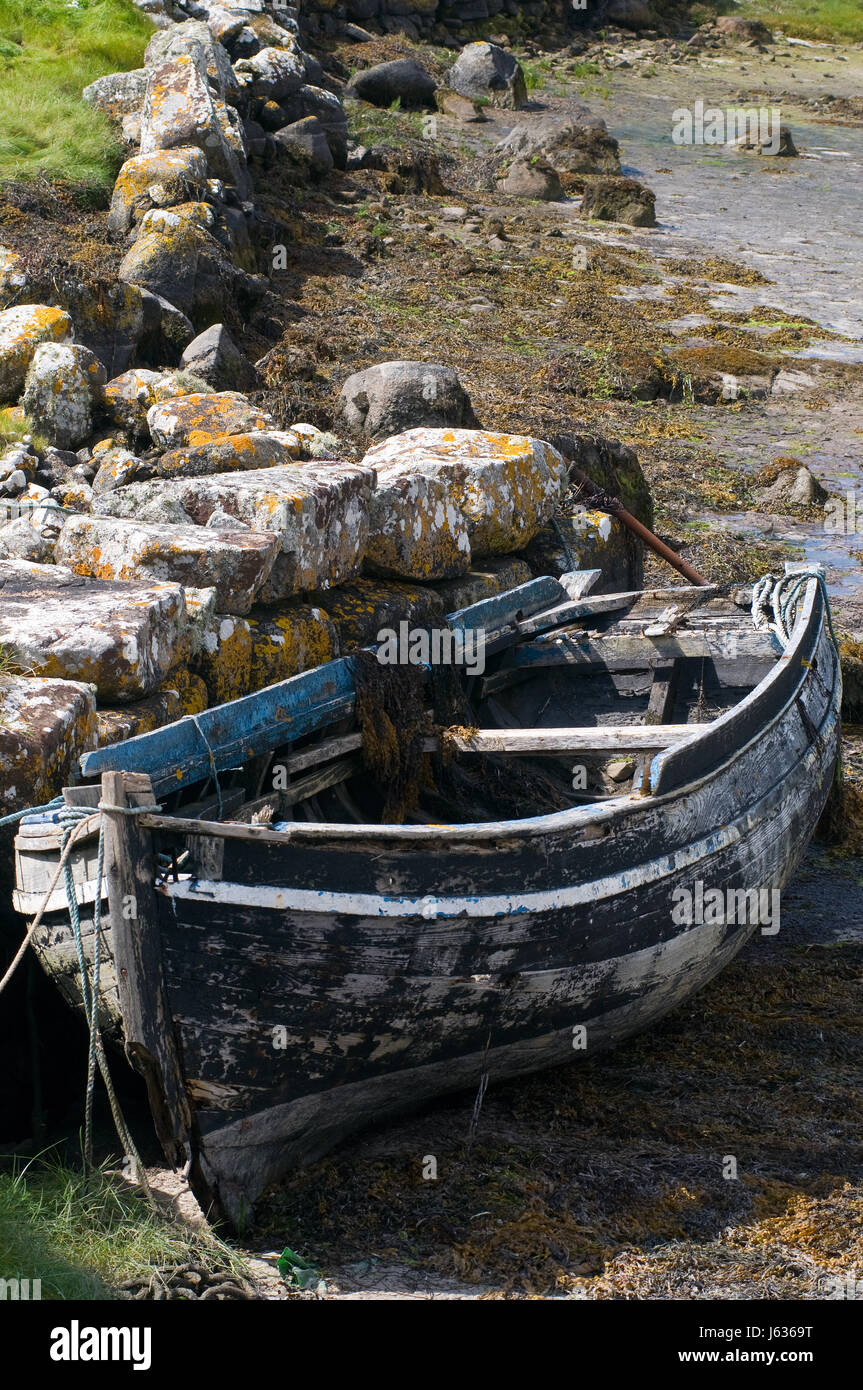 old rowing boat on the beach of carna Stock Photo - Alamy