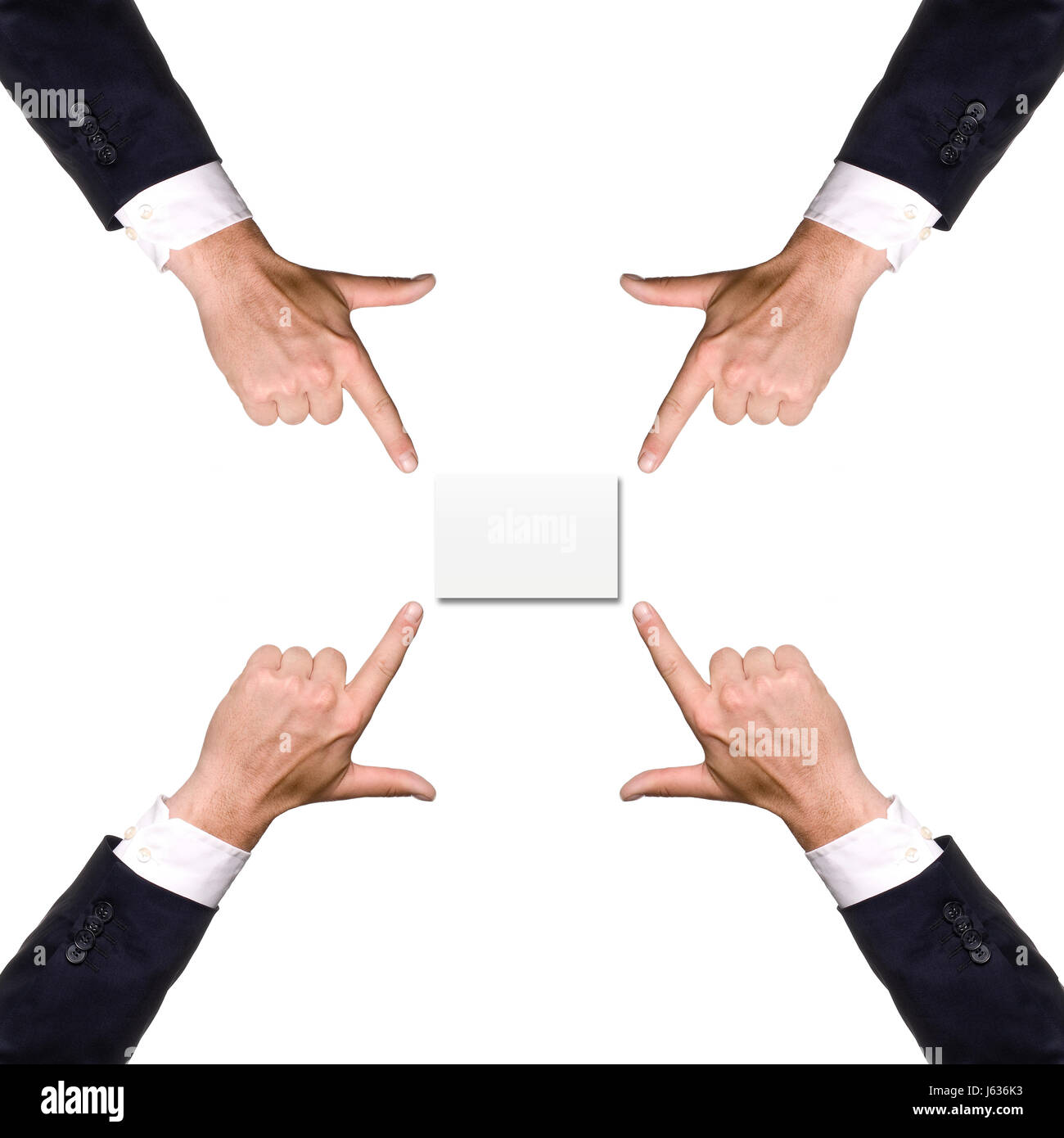 indicate show hand hands symbolic forefinger point out visiting card ...