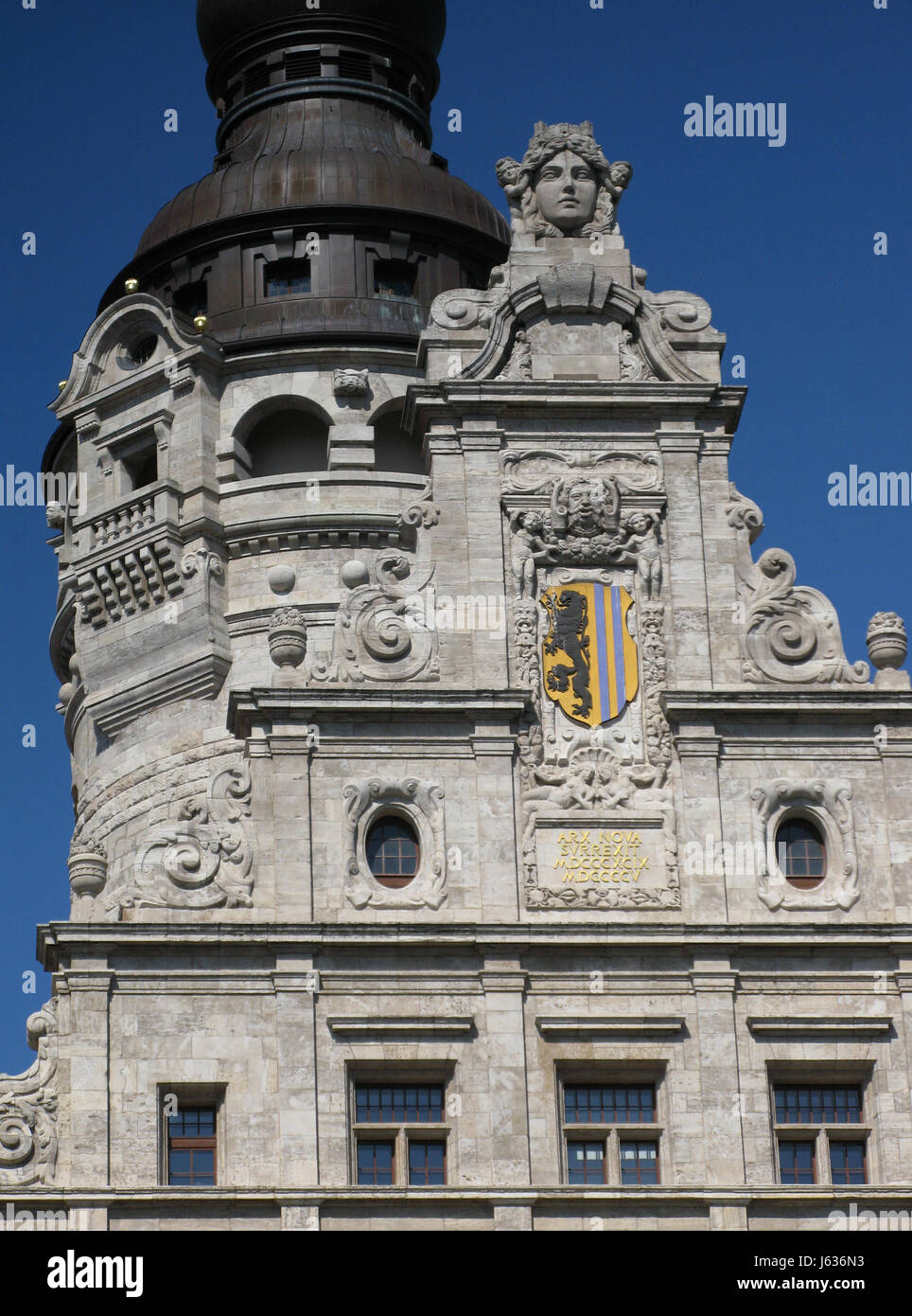 tower detail historical town hall Leipzig building buildings detail ...