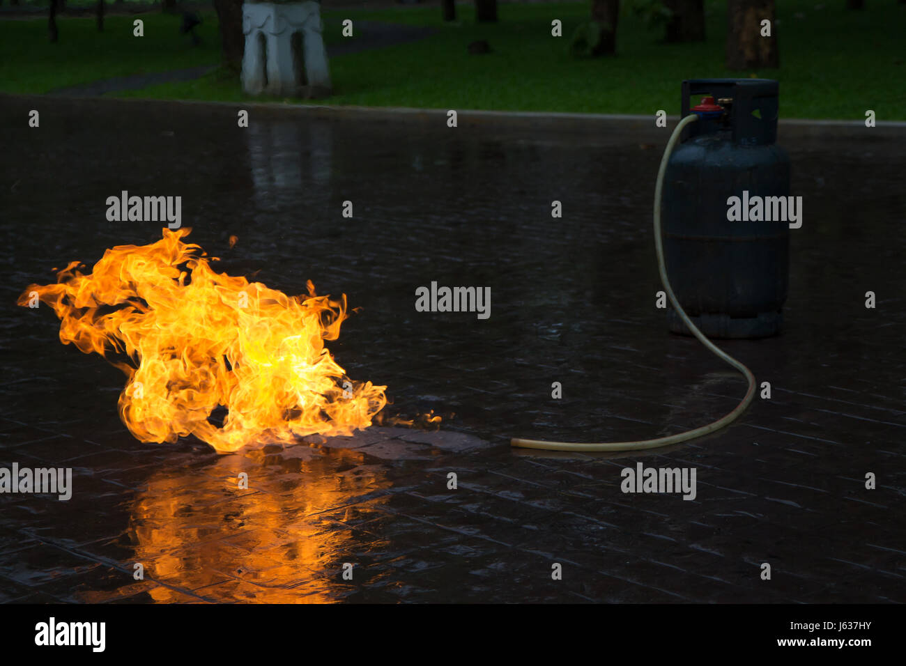 Gas Flame from Gas Tank Stock Photo - Alamy