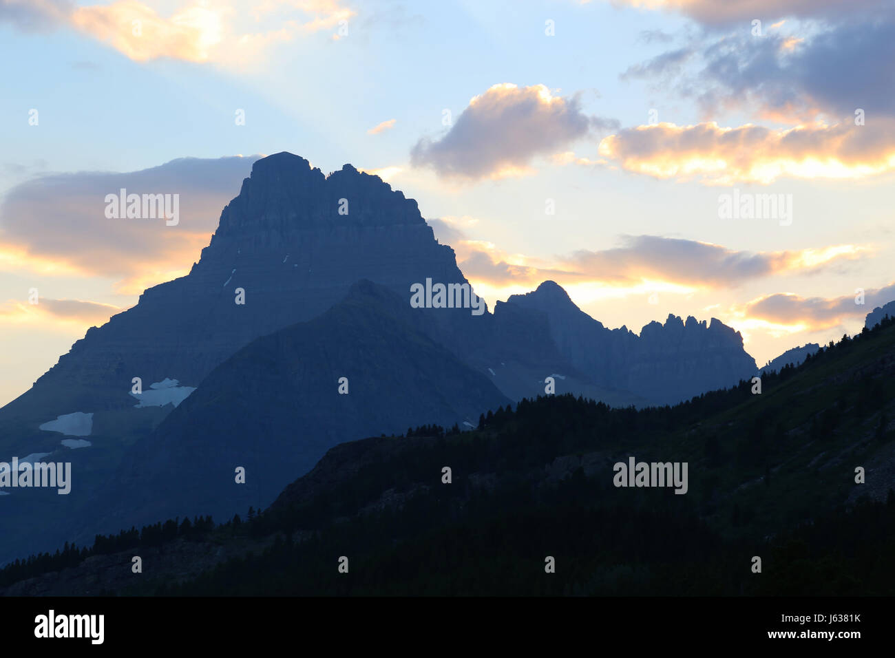 Mount Wilbur Sunset Glacier National Park Montana Stock Photo - Alamy