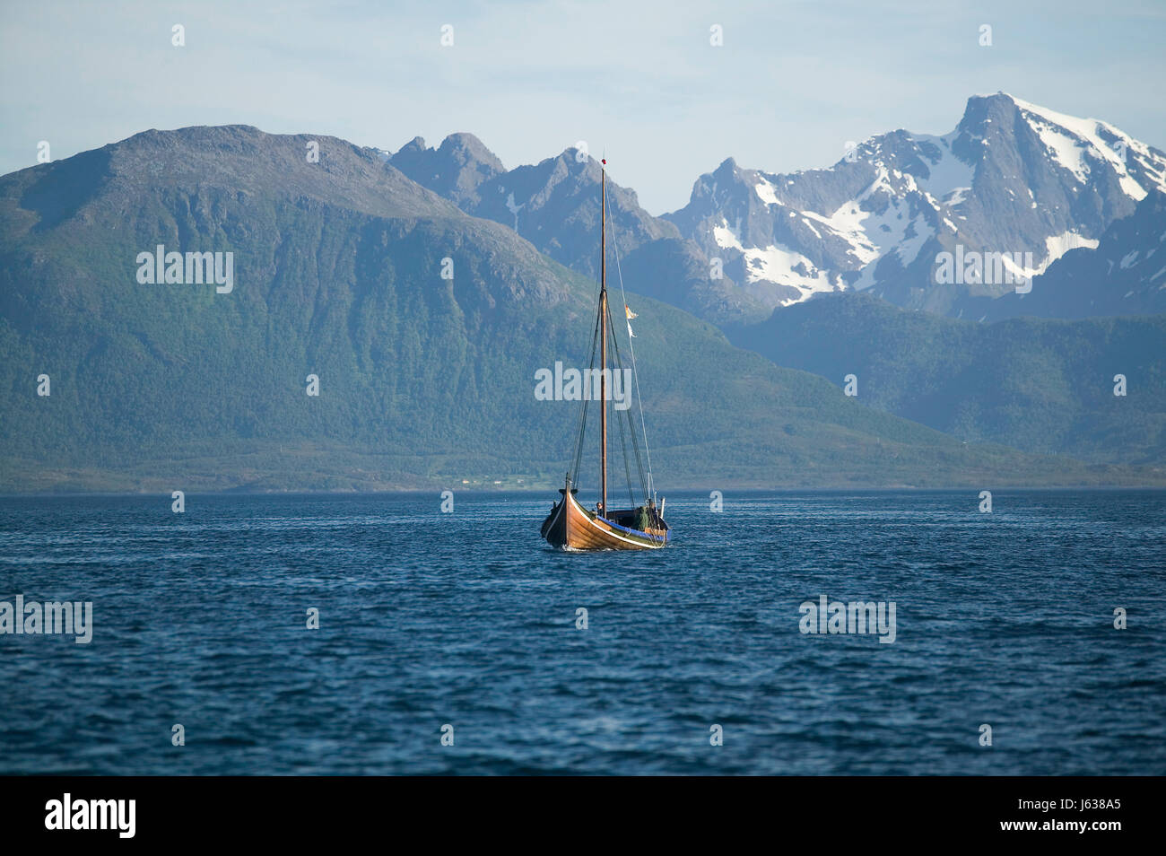 historical norway counter-light fjord voyage sailing boat sailboat ...