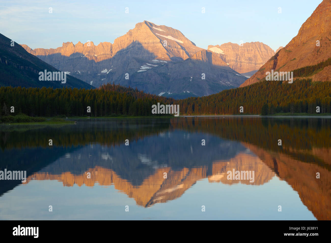 Glacier National Park Alpine lake reflection Stock Photo - Alamy