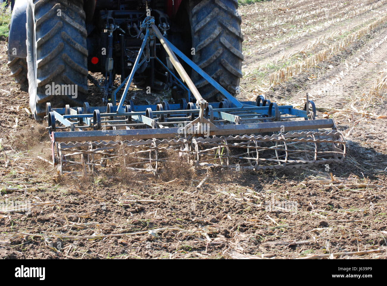 agriculture farming field acre tractor farmer harrow topsoil ...