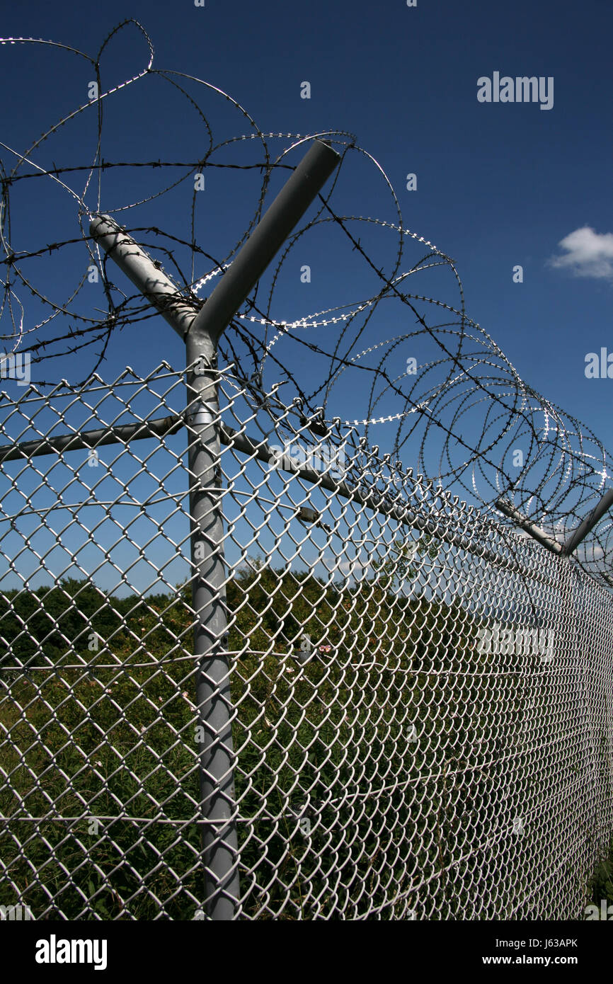 fence barrier barbed wire wire netting post brig jail fence barred ...